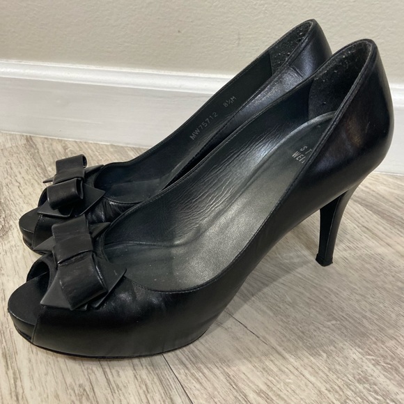 Stuart Weitzman | Shoes | Stuart Weitzman Peep Toe Pump Black Hidden ...